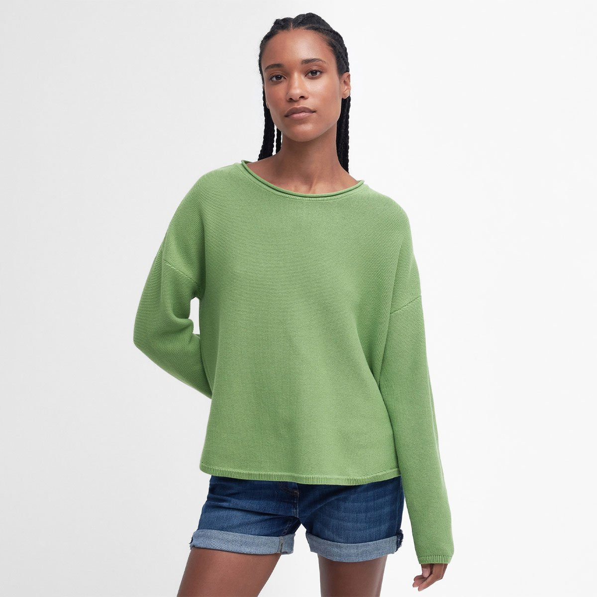 Barbour Women's Marine Jumper - Nephrite Green | Charlies