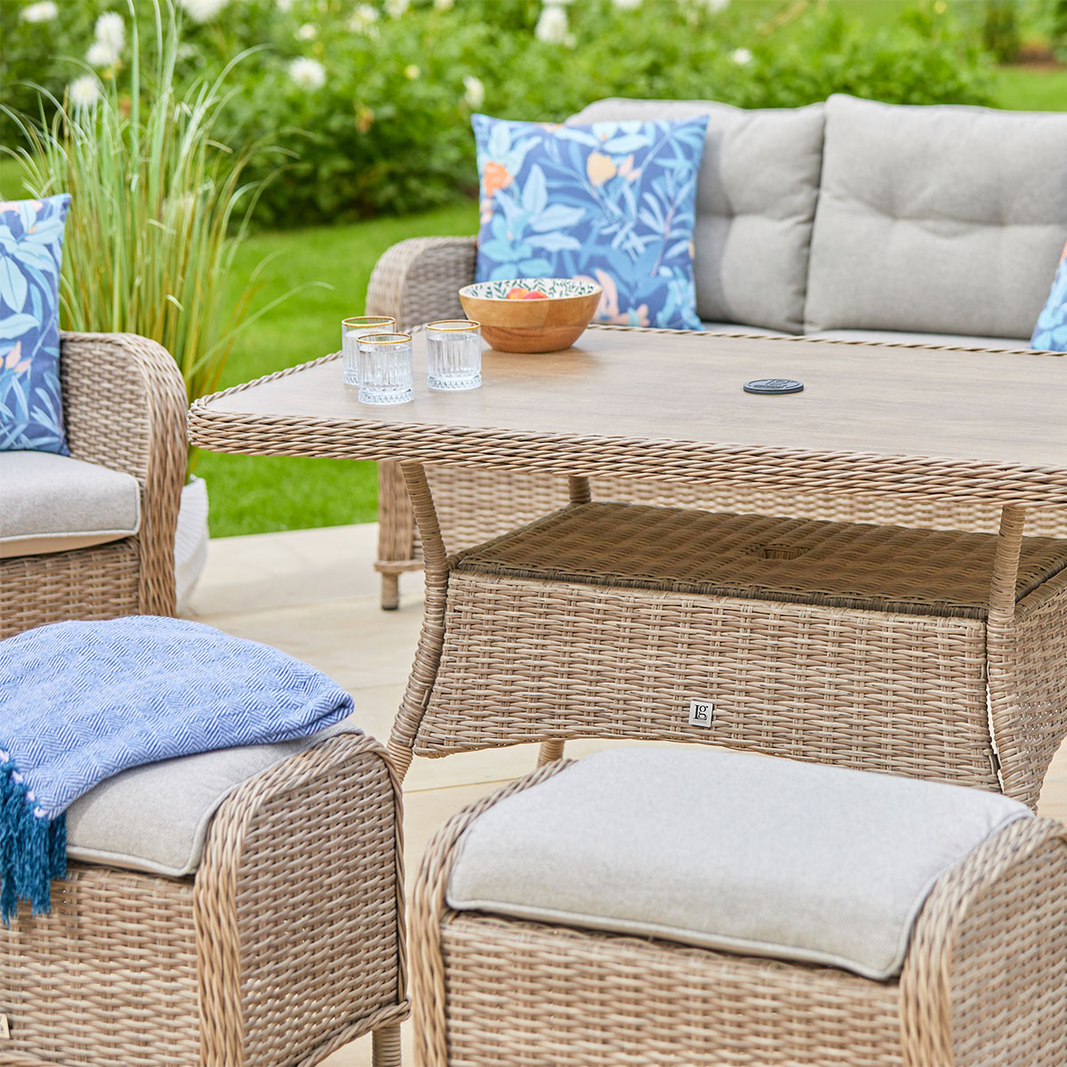 LG Outdoor St Tropez Sand 7 Seater Dining Garden Furniture Set | Charlies