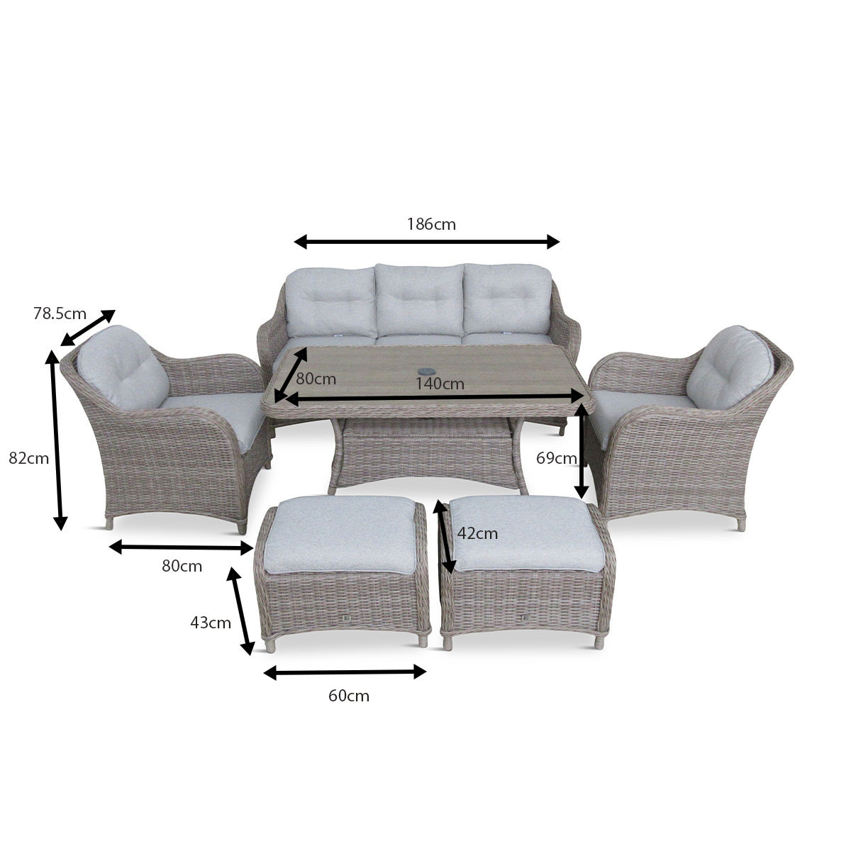 LG Outdoor St Tropez Sand 7 Seater Dining Garden Furniture Set | Charlies