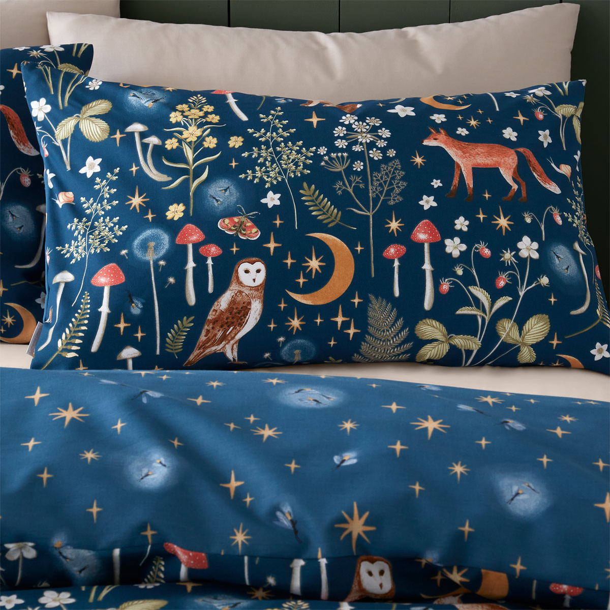 Catherine Lansfield Enchanted Twilight Reversible Bedding Set - Navy ...