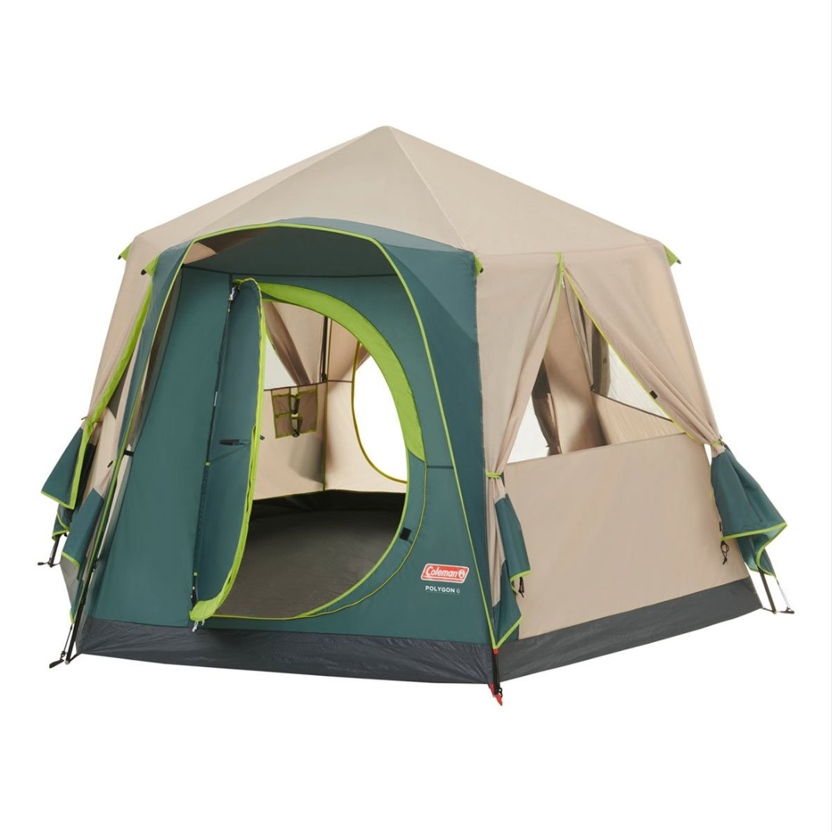 Coleman Polygon 6 Man Tent - Green | Charlies