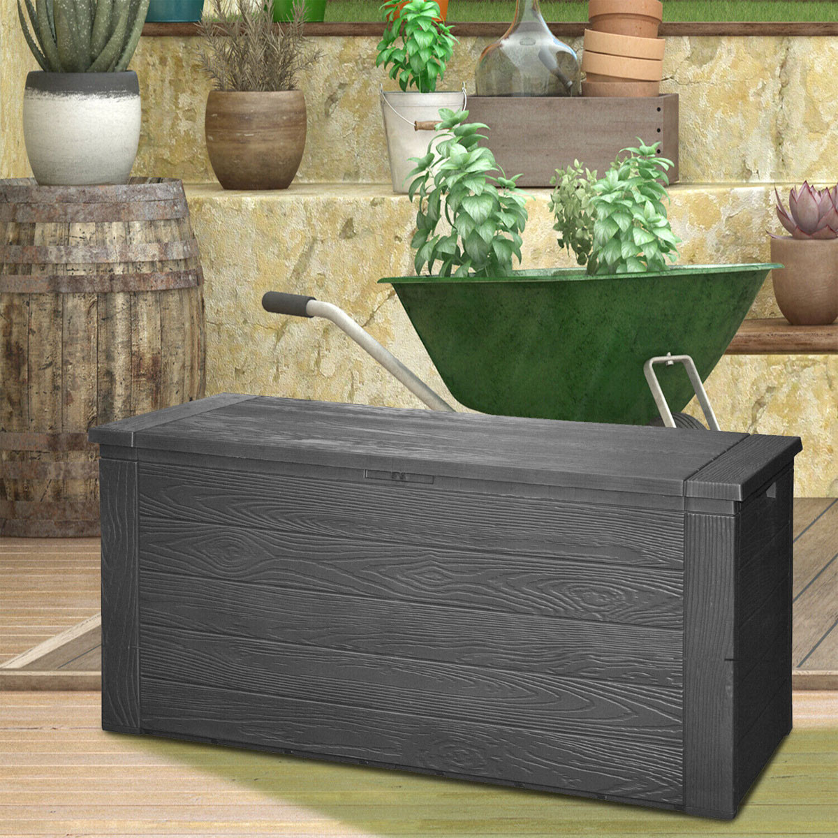 ProGarden Wood Effect Garden Storage Box - 300L | Charlies