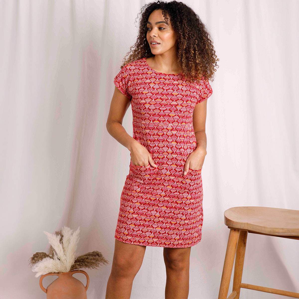 Weird Fish Women's Tallahassee Dress - Barbed Red | Charlies