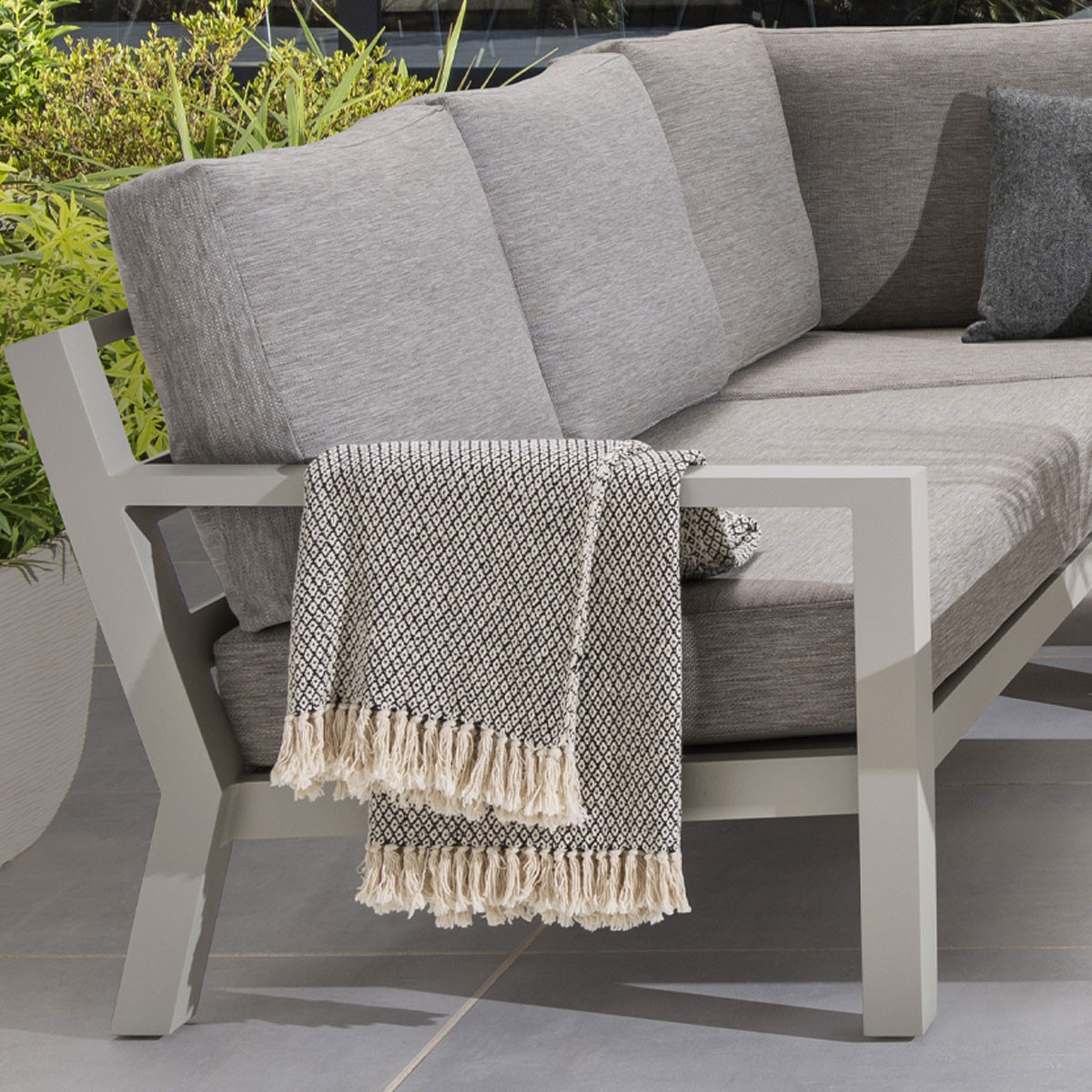 Life Timber 6 Seater Corner Lounge Garden Furniture Set - Beige | Charlies