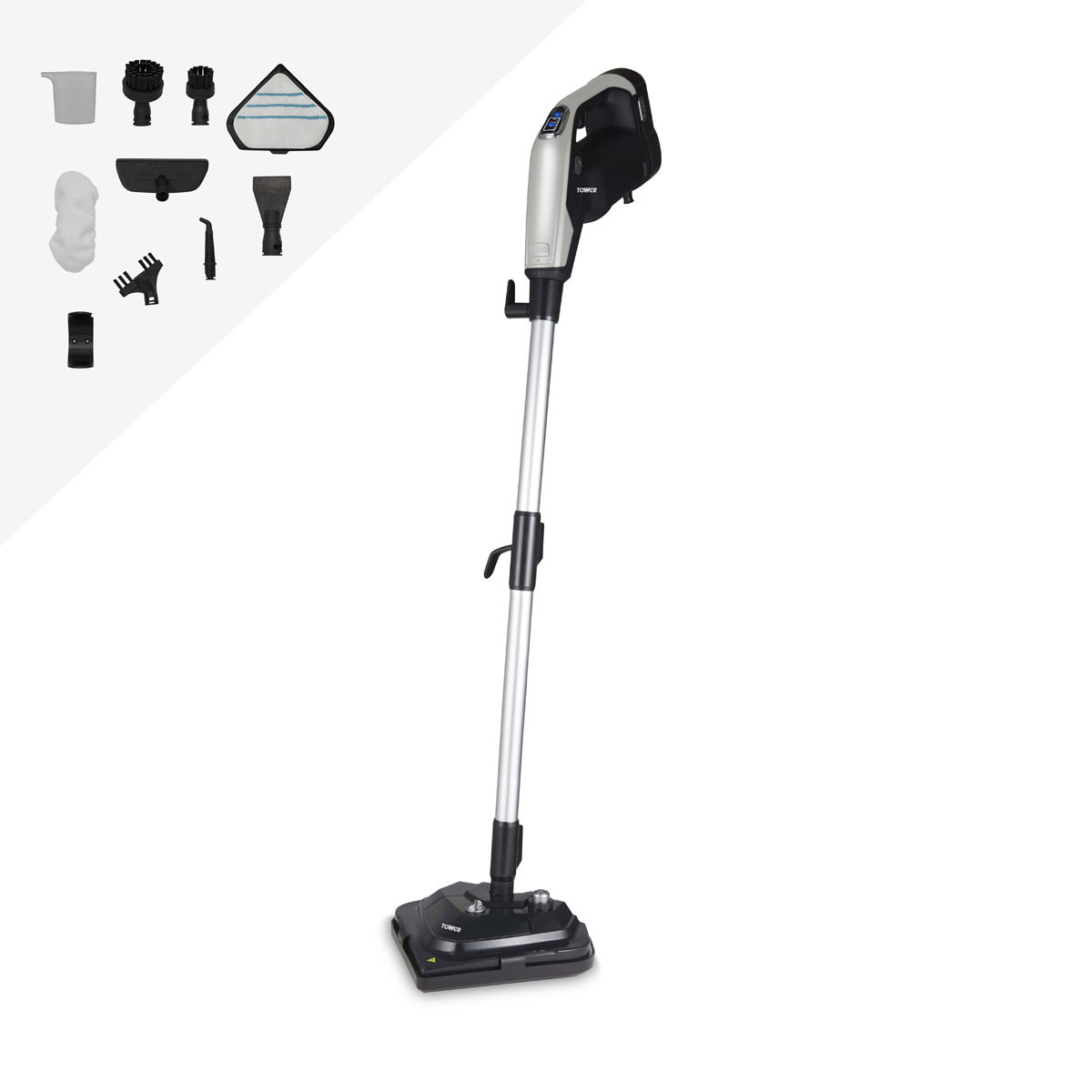 Tower TSM12 Multifunction 12-in-1 Steam Mop - Platinum Black | Charlies