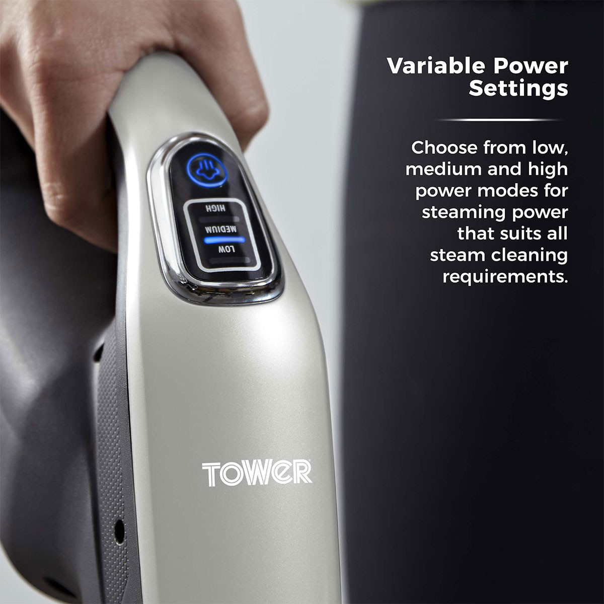 Tower TSM12 Multifunction 12-in-1 Steam Mop - Platinum Black | Charlies