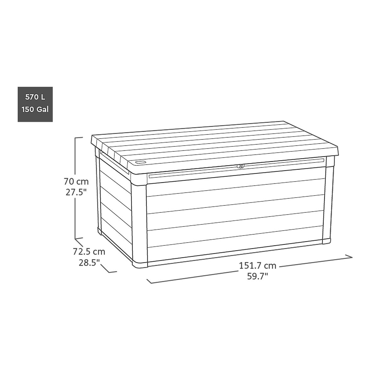 Keter Venetian Storage Box - 570L | Charlies