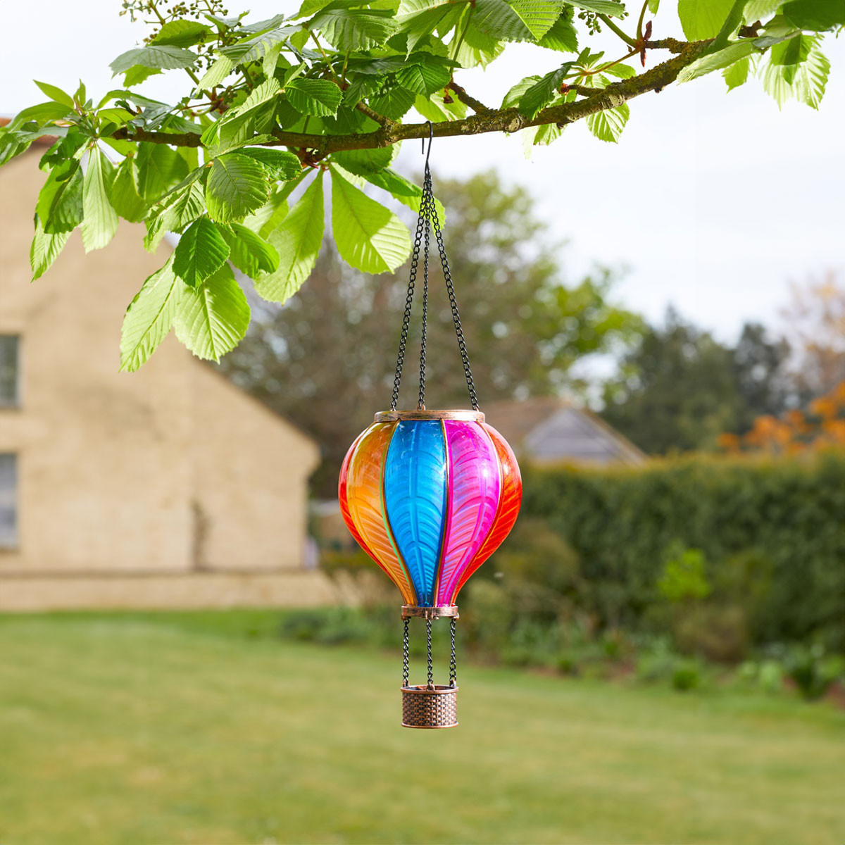 Smart Solar Rainbow Solar Powered Flaming Balloon Hanging Ornament ...