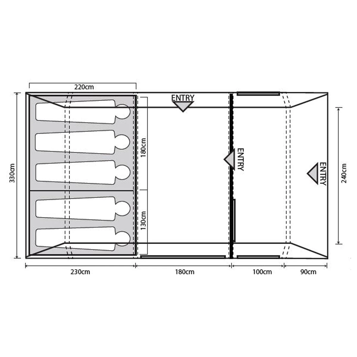 Outdoor Revolution Camp Star 500XL DT 5 Man Poled Tent Bundle | Charlies