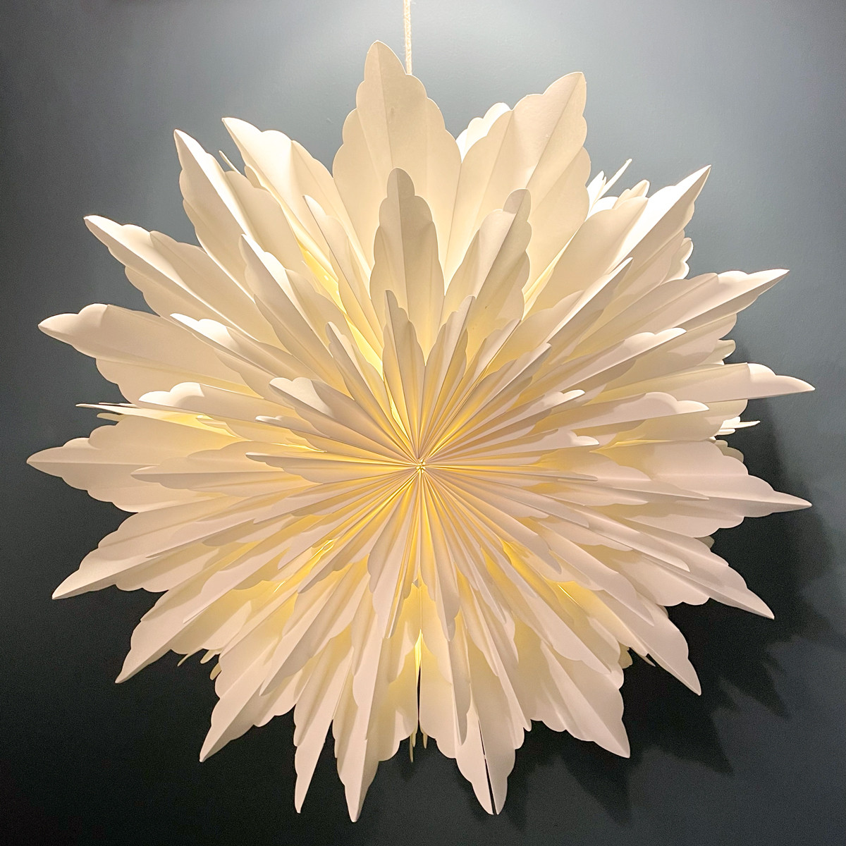 Prelit Paper Snowflake Battery Operated Hanging Decoration - 50cm ...