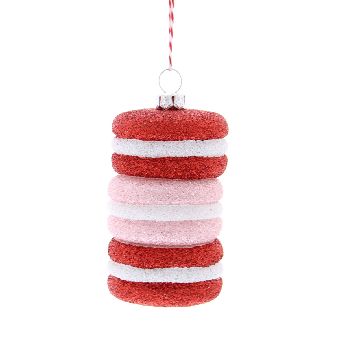 Festive Pink and Red Macaroons Stack Tree Decoration - 8cm | Charlies