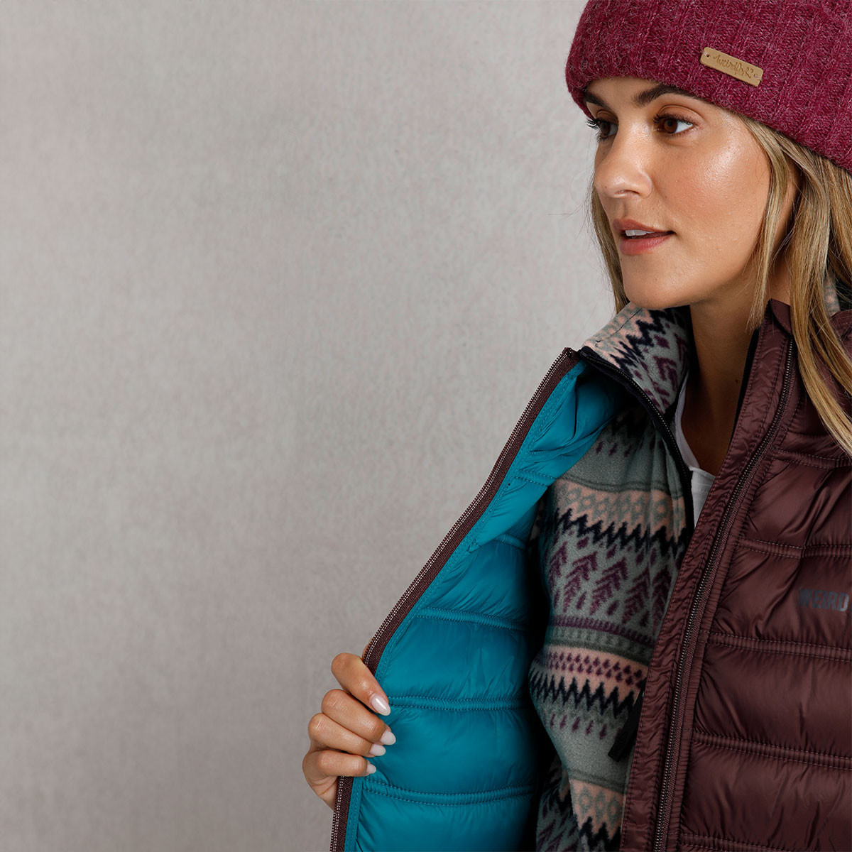 Weird Fish Women's Eshka Lightweight Padded Jacket - Mulled Wine | Charlies
