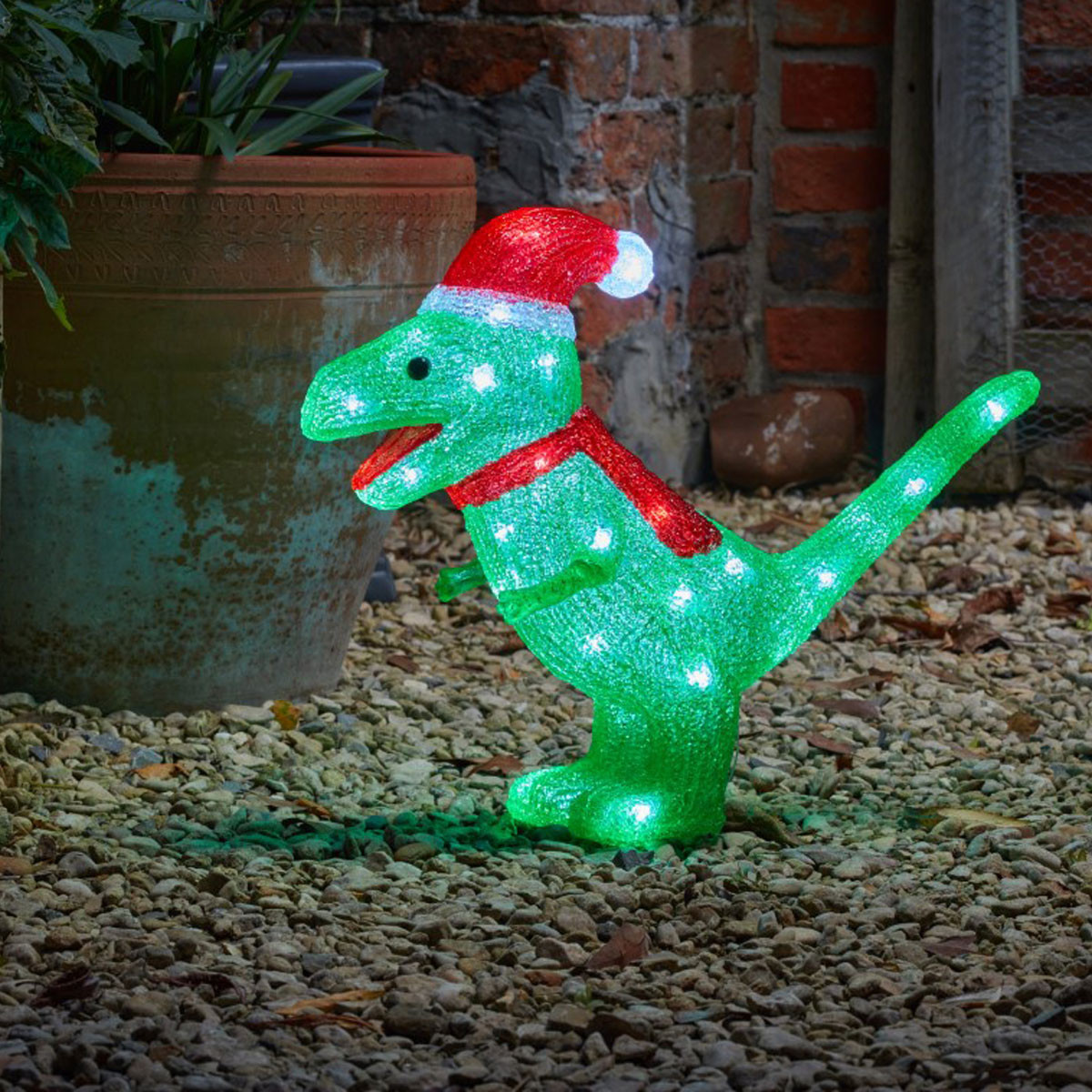Three Kings 38cm Acrylic Battery Dinosaur LED Christmas Light Figure ...