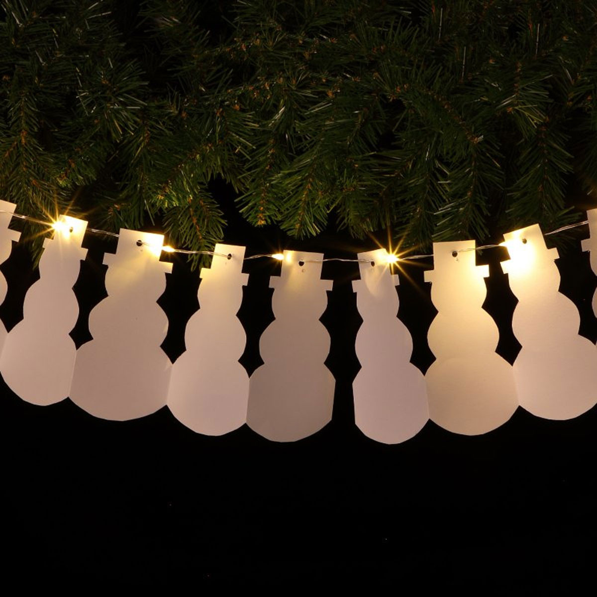 DIY Paper Snowman String Lights - Warm White | Charlies