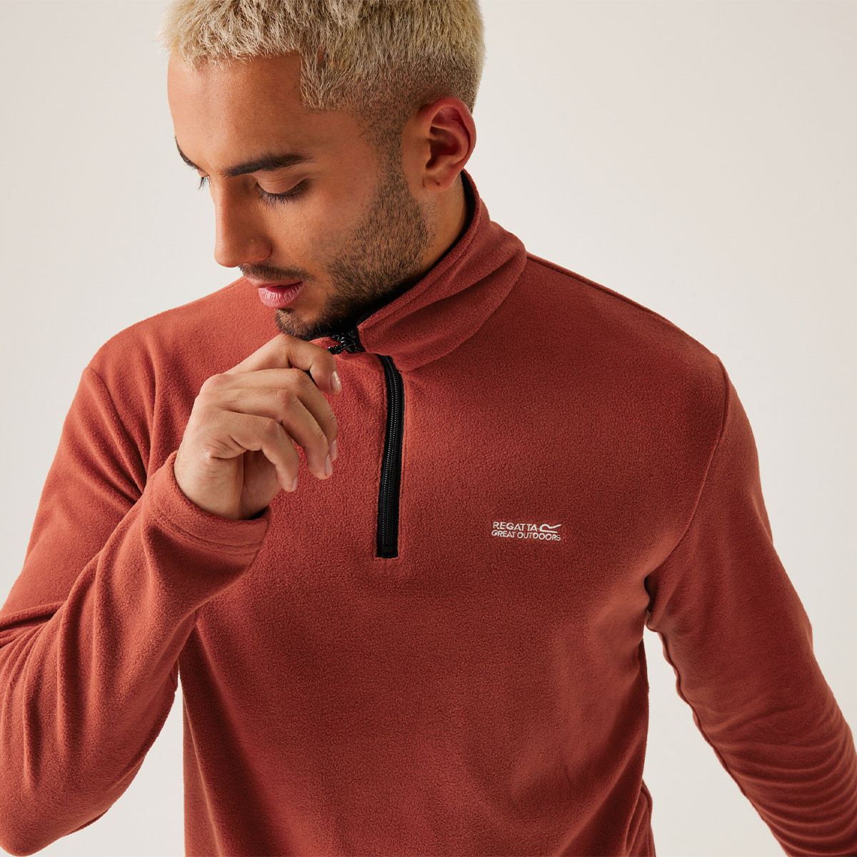 Regatta Men's Thompson Half Zip Fleece - Red Ochre | Charlies