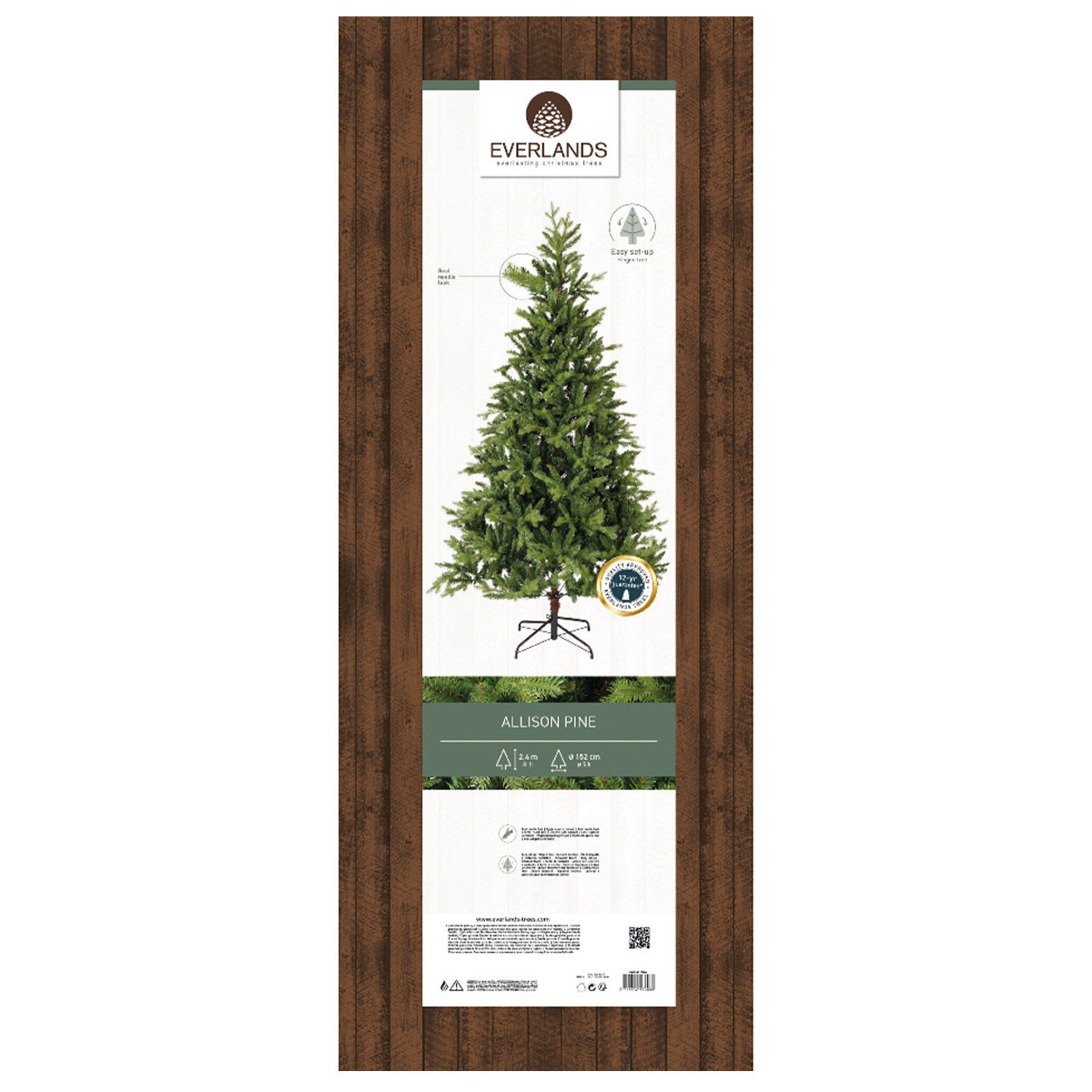 8ft Everlands Allison Pine Artificial Christmas Tree | Charlies