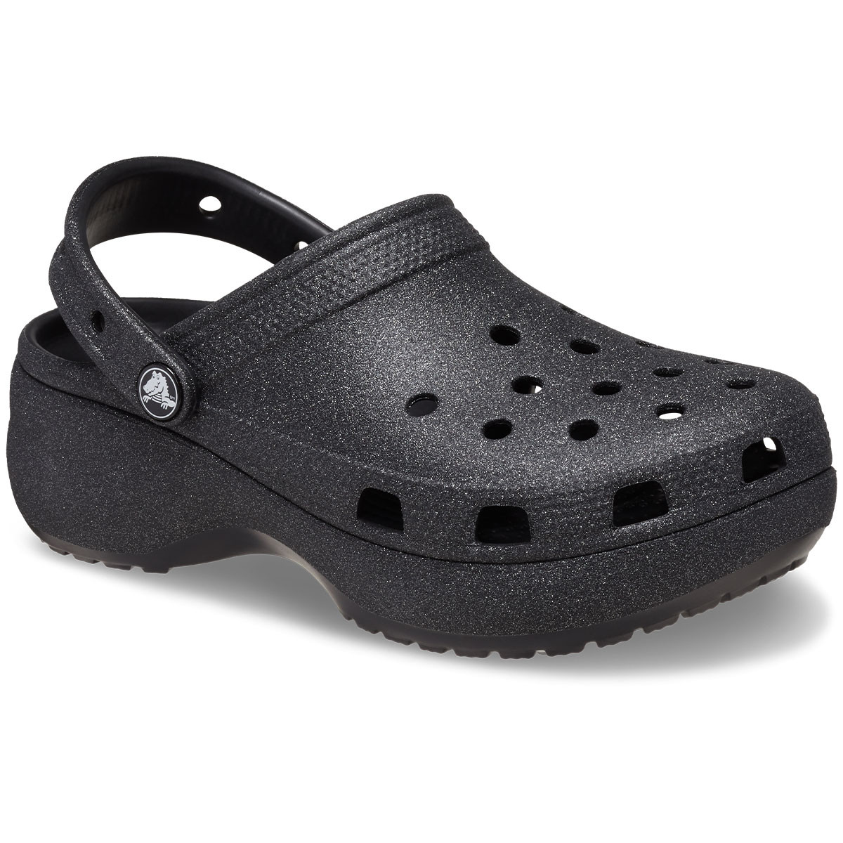 Crocs Women's Classic Platform Glitter Clog - Black | Charlies