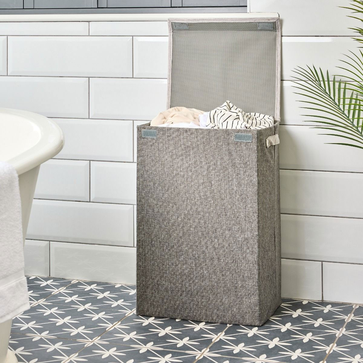 Minky Rectangular Fabric Laundry Basket - 70 Litre | Charlies