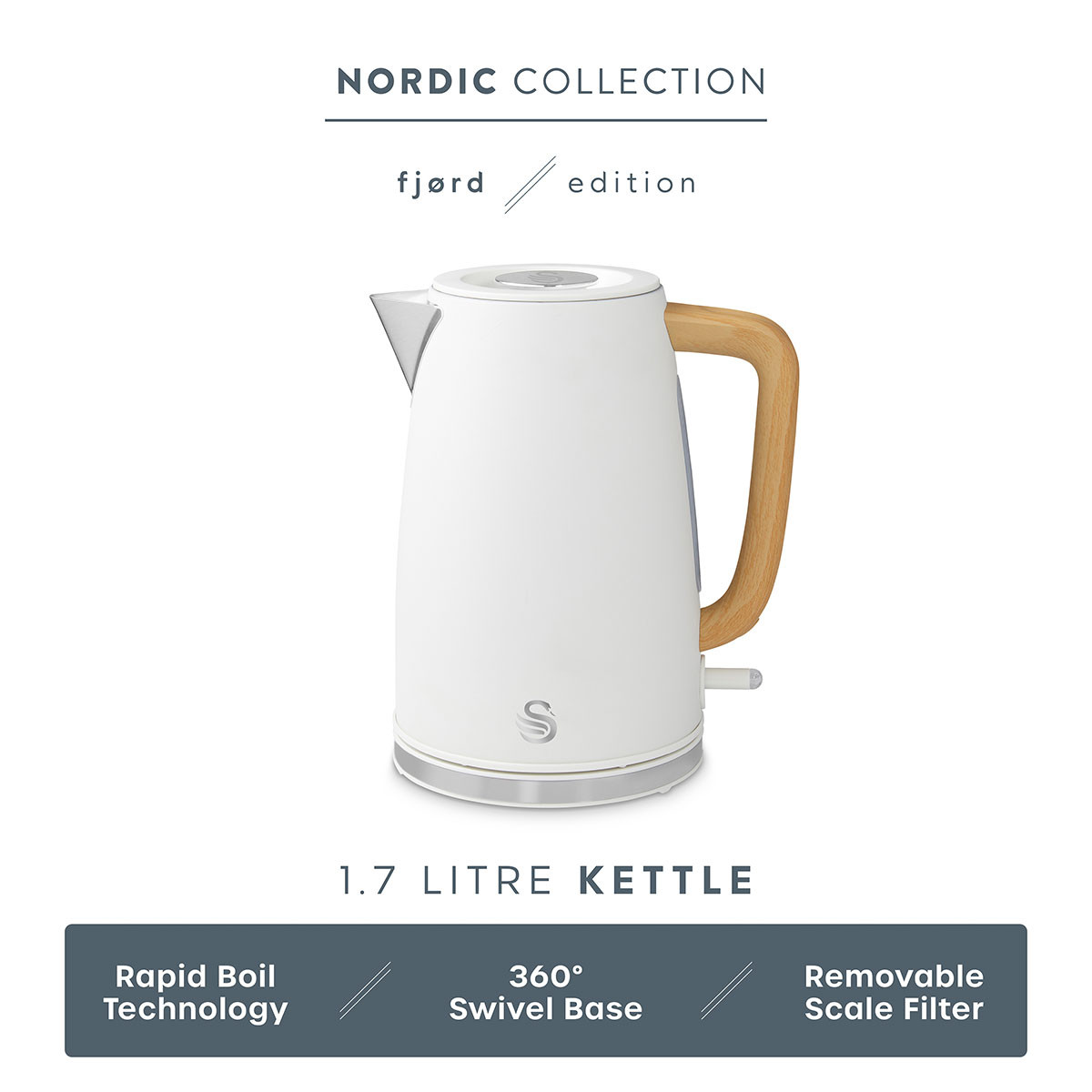Swan Fjord 1.7L Kettle - White | Charlies