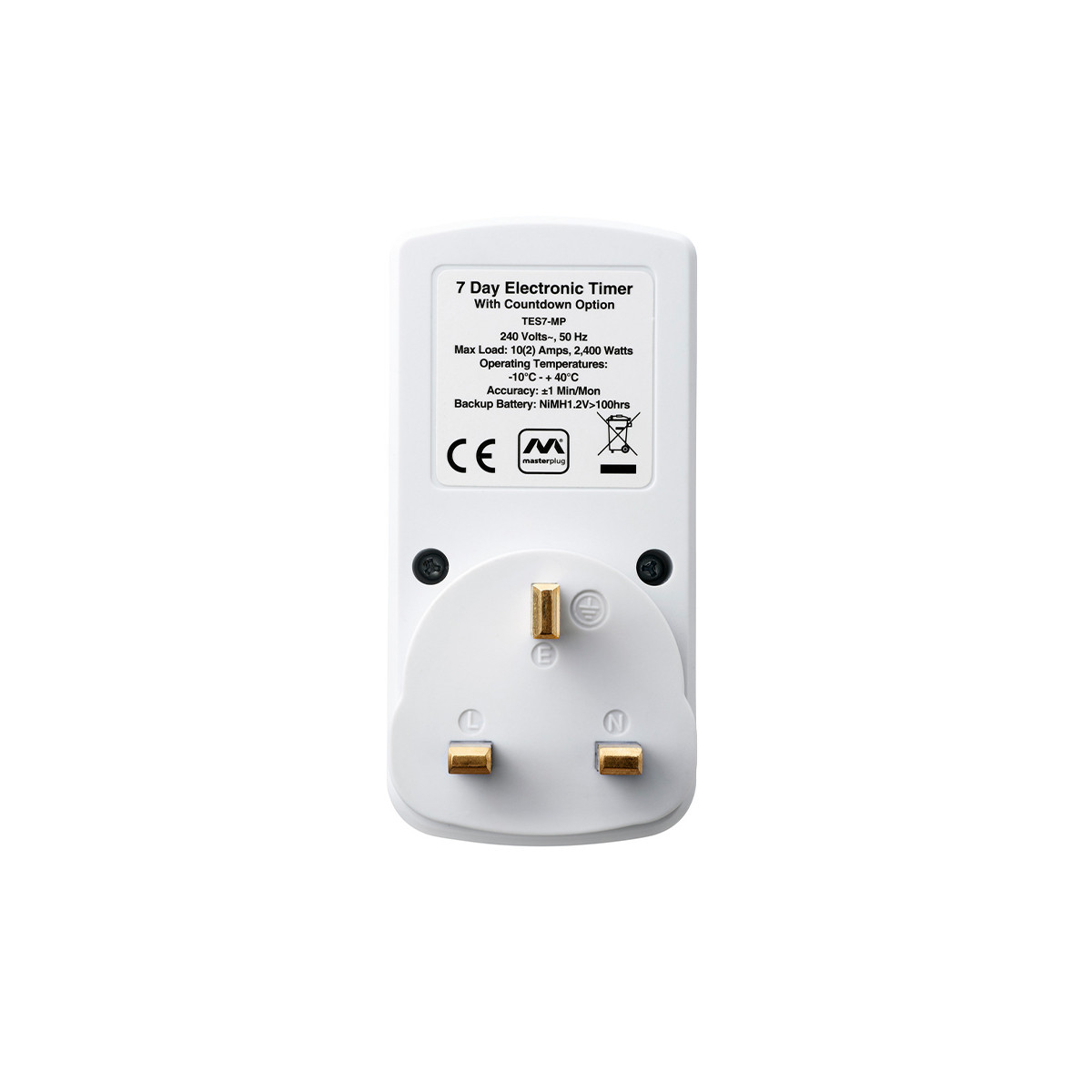 Masterplug 7 Day Digital Timer Plug Adapter | Charlies