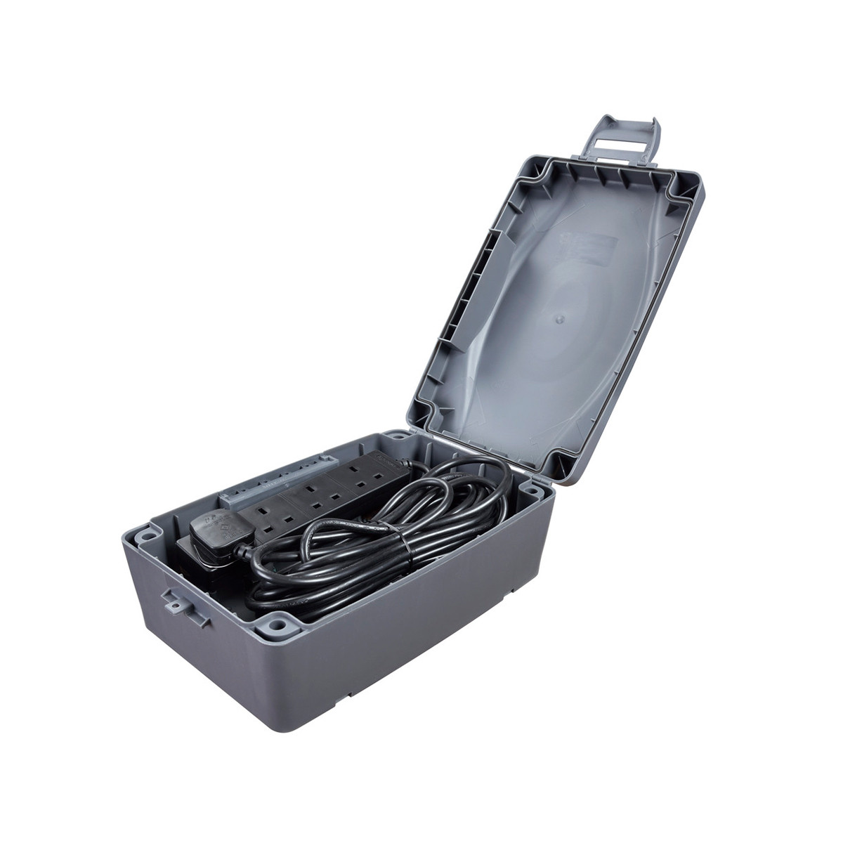 Masterplug Weatherproof Box with 10m 4-Way Extension Lead | Charlies