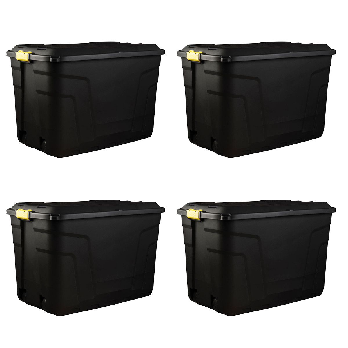 Strata 190L Wheeled Heavy Duty Storage Box With Lid - 4 Pack | Charlies