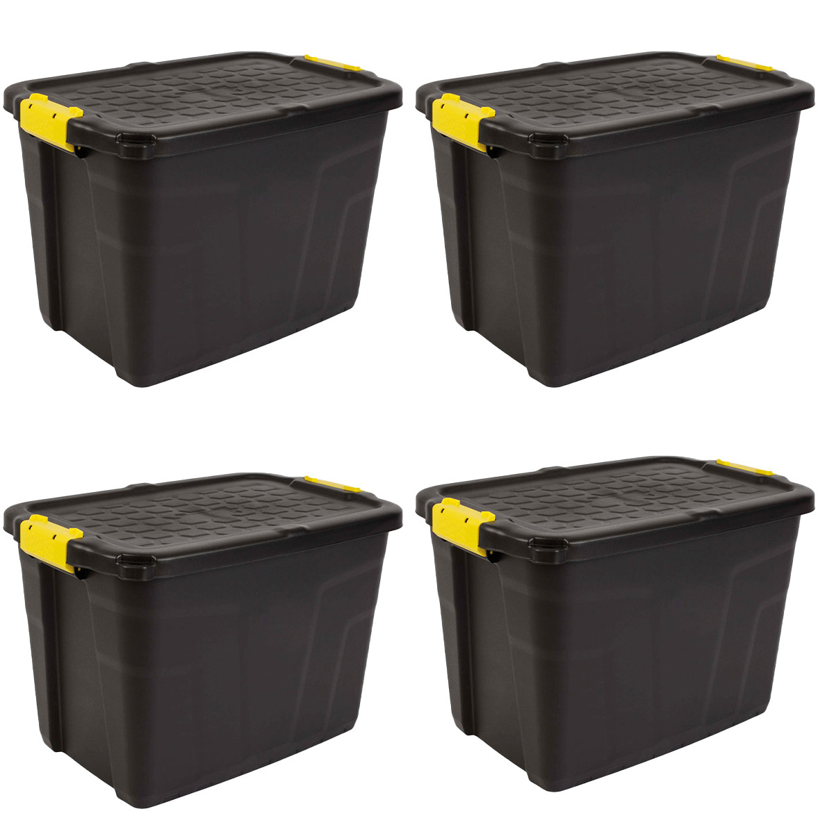 Strata 60L Heavy Duty Storage Box With Lid - 4 Pack | Charlies