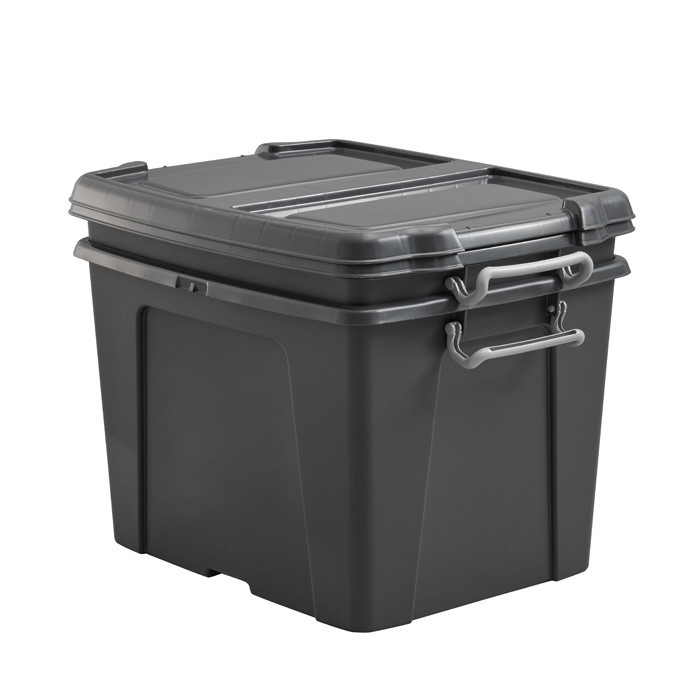 Strata 40L Smart Storage Box with Extra Strong Lid, Charcoal Grey ...
