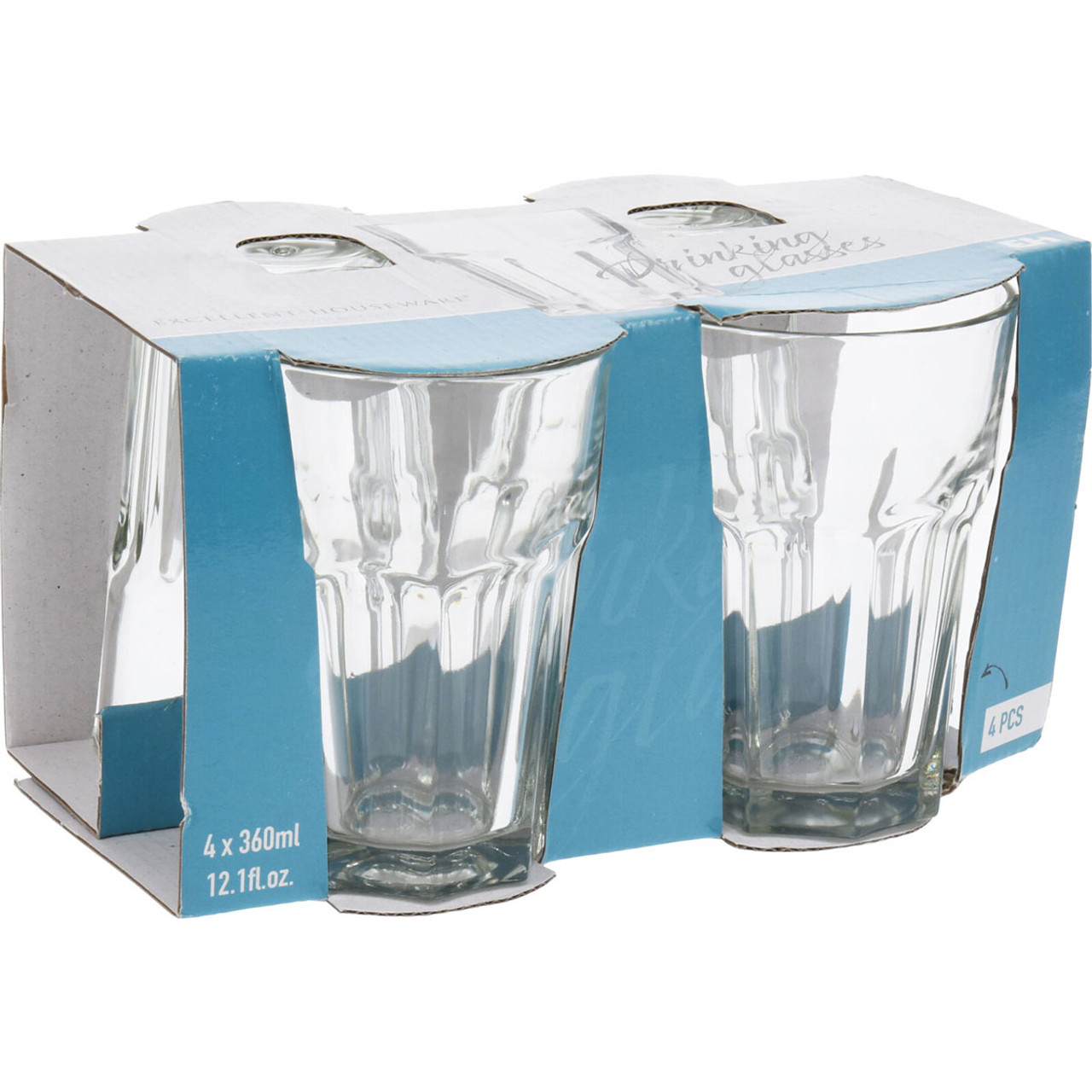 Excellent Houseware Drinking Glasses 4 Pack