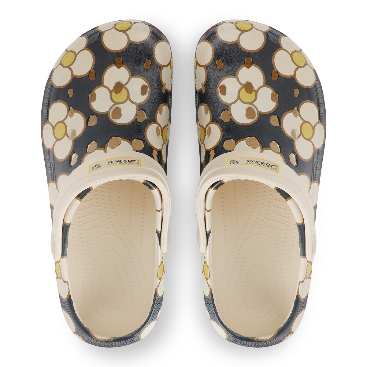 Regatta x Orla Kiely Women's Clogs - Spinning Flower Black | Charlies