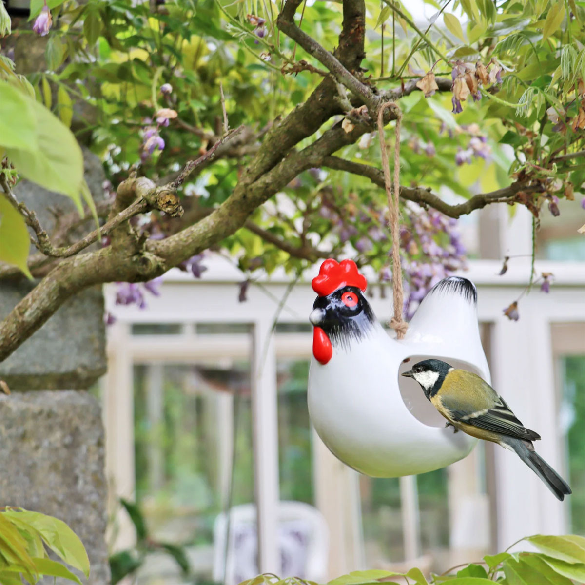 Wildlife World Hanging Ceramic Hen Bird Feeder | Charlies