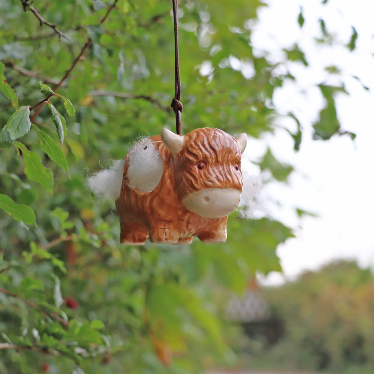Wildlife World Hanging Ceramic Highland Cow Wool Dispenser | Charlies