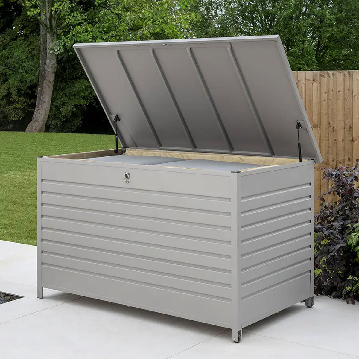 Kettler Large Aluminium Outdoor Garden Cushion Storage Box - Pebble ...