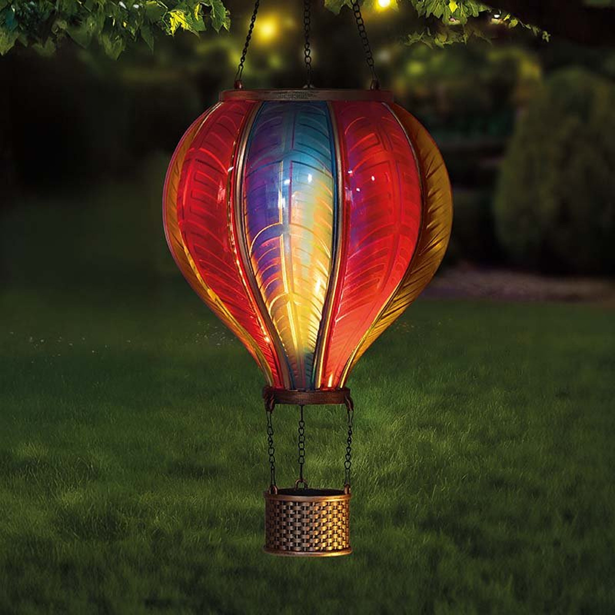 Smart Solar Rainbow Solar Powered Flaming Balloon Hanging Ornament ...