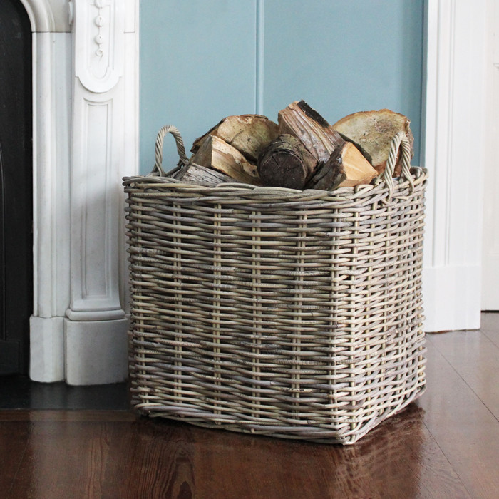 Large Wicker Square Log Basket | Charlies