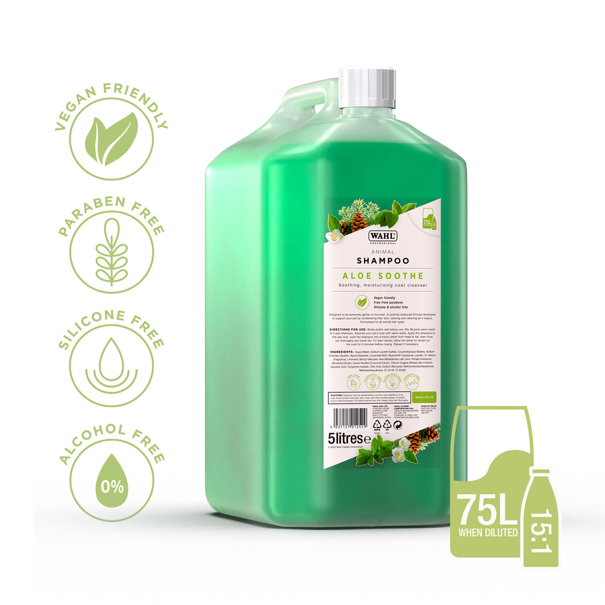 Wahl Professional Aloe Soothe Animal Shampoo - 5L | Charlies