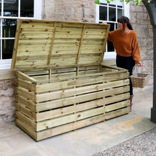 Zest Outdoor Living Wooden Garden Log Store Chest | Charlies