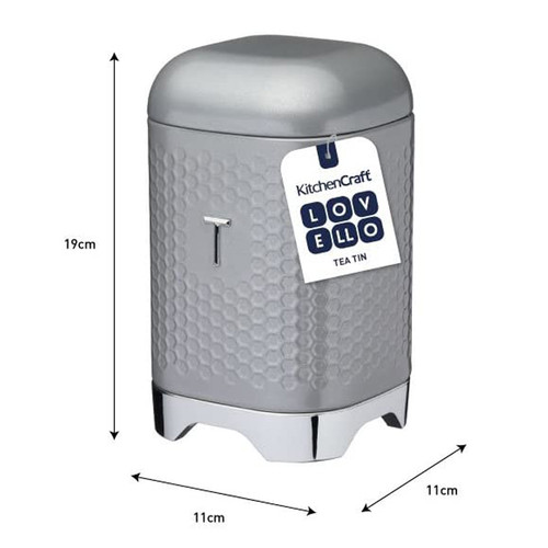 KitchenCraft Lovello Textured Tea Canister – Shadow Grey | Canisters ...