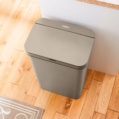 Tower 50L Rectangular Sensor Bin - Latte | Charlies