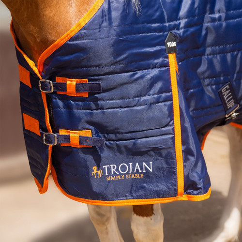 Gallop Trojan 100g Standard Stable Rug - Navy/Orange | Charlies