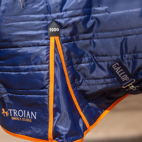 Gallop Trojan 100g Standard Stable Rug - Navy/Orange | Charlies