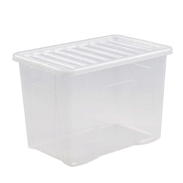 Wham® 80L Crystal Clear Plastic Storage Box with Lid | Charlies