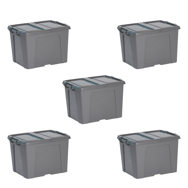 Strata 40L Smart Storage Box with Extra Strong Lid, Charcoal Grey ...