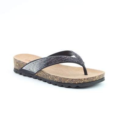 Heavenly Feet Women's Bridget Flip Flops - Black | Charlies