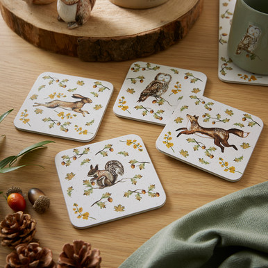 Cooksmart Forest Fable Cork Coasters - Set of 4 | Charlies