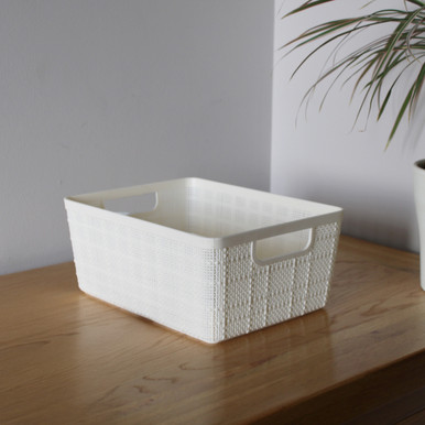 4 Litre Patterned Plastic Storage Box - White | Charlies