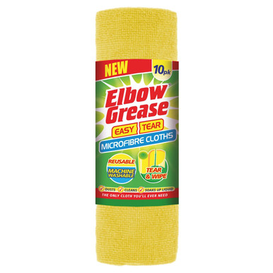 Elbow Grease Easy Tear Reusable Microfibre Cloths - 10 Pack | Charlies