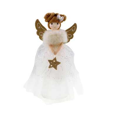 White Angel Tree Topper - 24cm | Charlies