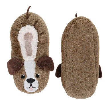 Wild Feet Women's Fluffy Animal Footsie Slippers - Dog | Charlies