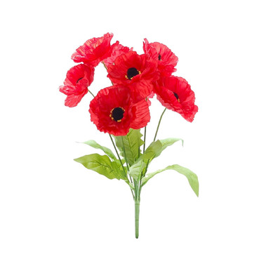 Red Poppy Bouquet Stem - 48cm | Charlies